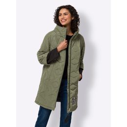 Heine Damen Longjacke, Gr&uuml;n, Gr. 38, Steppjacken, Material: Polyester. B&uuml;ndchen: Viskose