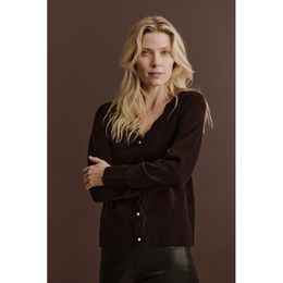 rosemunde Damen rosemunde Cardigan &raquo;Laica lace cardigan mit Wolle und Kaschmir&laquo; mit V-Ausschnitt und Spitzenkante, langen &Auml;rmeln, Kaschmiranteil XS