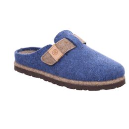 Rohde Damen Pantoffel &raquo;D.Meran&laquo; Hausschuh, Filz Clog, Schlappen mit Klettriemchen blau 38