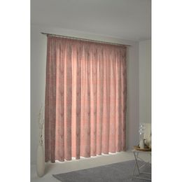 WIRTH Vorhang &raquo;Stuben&laquo; Kr&auml;uselband 1 Stk. tlg. rot Jacquard, Baumwolle, Polyester 225cm, Kr&auml;uselband, 132cm