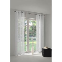 WIRTH Vorhang &raquo;Theresa&laquo; &Ouml;sen 1 Stk. tlg. Store wei&szlig; Polyester 120cm, &Ouml;sen, 140cm