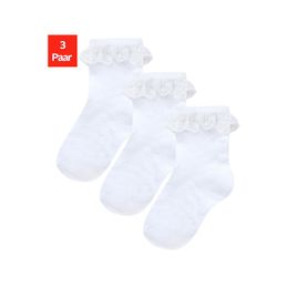 H.I.S. H.I.S Herren Socken &raquo;Babysocken Ajour&laquo; Packung, 3 Paar tlg. mit feinem Ajour Strickmuster und kleiner R&uuml;sche wei&szlig; 10-14
