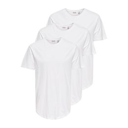 Only & Sons Only & Sons Herren ONLY & SONS T-Shirt &raquo;ONSMATT LONGY SS TEE 3-PACK&laquo; Packung, 3 Stk. Baumwolle, relaxed fit wei&szlig; M