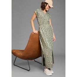 Kangaroos Damen Kangaroos Maxikleid Eingrifftaschen kn&ouml;chellang, f&uuml;r Casualmode und Streetwear, aus elastischem Material 38, N-Gr