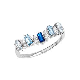 Firetti Damen Fingerring &raquo;Schmuck Geschenk Silber 925 Silberring&laquo; mit Zirkonia (synth.) blau 54, Silber 925 (Sterlingsilber), 1,5mm