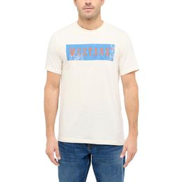 Mustang Herren Mustang T-Shirt mit Logo Schriftzug wei&szlig; XL