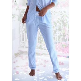 s.Oliver Damen s.Oliver Pyjamahose Innenbeinl&auml;nge ca. 78cm bei Gr&ouml;&szlig;e 36/38 blau 32/34, N-Gr