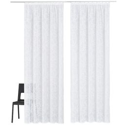 OTTO home Gardine &raquo;Tanaro&laquo; Kr&auml;uselband 2 Stk. tlg. Vorhang, Fertiggardine, 2-er Set, mit Schlingen-Motiv bedruckt wei&szlig; Voile, Polyester 145cm, 