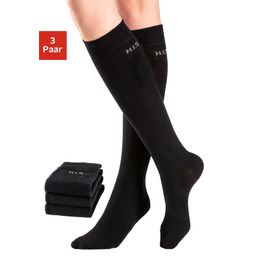 H.I.S. H.I.S Damen Kniestr&uuml;mpfe Packung, 3 Stk. tlg. ohne einschneidendes B&uuml;ndchen schwarz 35-38