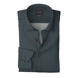 OLYMP Herren OLYMP Langarmhemd &raquo;Luxor&laquo; graphisches Muster, modern fit, Businesshemd, New-Kentkragen blau 39, N-Gr