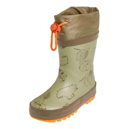 Playshoes Gummistiefel Jungen Gr&ouml;&szlig;e 25 khaki / oliv / hellorange