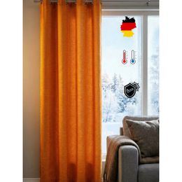 WIRTH Vorhang &raquo;Trondheim B&laquo; &Ouml;sen 1 Stk. tlg. orange Chenille, Polyacryl 160cm, &Ouml;sen, 172cm