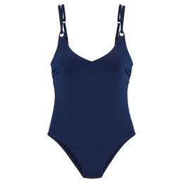 s.Oliver Damen s.Oliver Badeanzug &raquo;Beverly&laquo; mit kontrastfarbigen Zierringen blau 46, Cup C