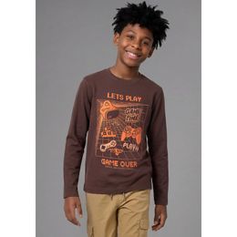 Kidsworld Jungen Kidsworld Langarmshirt &raquo;Gamer-Shirt&laquo; Langarm, Basic-Stil, f&uuml;r Alltag und Freizeit 176/182