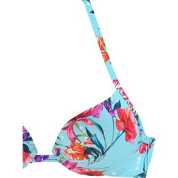 Sunseeker Damen Push-Up-Bikini-Top, Blau, Gr. 34B, Push-Up-Bikinis, Material: Polyamid