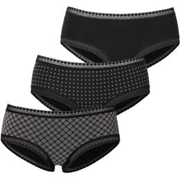 Lascana Damen Panty, Schwarz, Gr. 40/42, Unterhosen, Material: Baumwolle