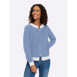 Heine Damen Strickjacke, Blau, Gr. 36, Basic Strickjacken, 100% Baumwolle