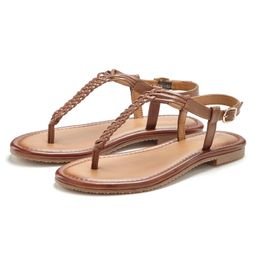 Vivance Damen Zehentrenner &raquo;Sandalette, Sommerschuh, Sandale, Ledersandale,&laquo; NEU aus Leder mit Flecht-Optik 41