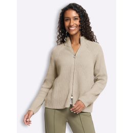 Heine Damen Cardigan, Braun, Gr. 50, Basic Strickjacken, Material: Baumwolle