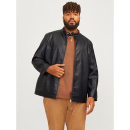 Jack & Jones PlusSize Jack & Jones Plussize Damen Jack & Jones PlusSize Lederimitatjacke &raquo;JJEDYLAN CLEAN PU JACKET NOOS PLS&laquo; ohne Kapuze in Leder Optik schwarz 5XL