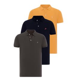 Moxx Paris 3 Pack Polo T-Shirt Herren Gr&ouml;&szlig;e XL senf / grau / schwarz