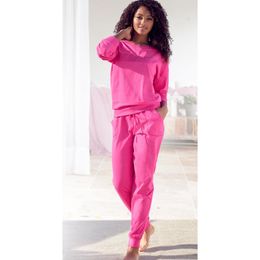 Kangaroos Damen Kangaroos Pyjama Set, 2 tlg. mit Slogan-Frontdruck pink 40/42