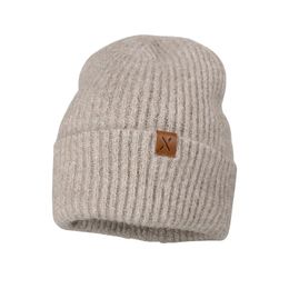 MaxiMo Jungen MaxiMo Strickm&uuml;tze doppelt gestrickt, ungef&uuml;ttert, breiter Umschlag beige 51/53