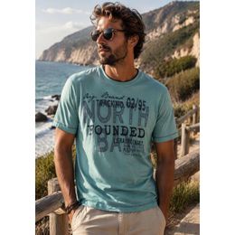 MAN'S WORLD Man's World Herren T-Shirt Kurzarm, l&auml;ssige Passform, mit coolem Print, Rundhalsausschnitt blau XL (56/58)