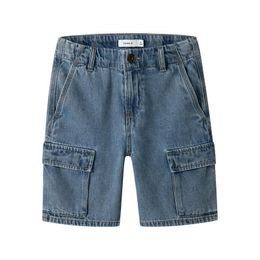 name it Herren Jeansshorts &raquo;NKMRYAN L DNM CARGO SHORTS 8250-OZ&laquo; Baumwolle, verstellbarer Bund, Used Look blau 122, N-Gr