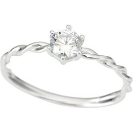 Firetti Damen Fingerring &raquo;Schmuck Geschenk Gold 333 Damenring Goldring Verlobung Solit&auml;r&laquo; mit Zirkonia (synth.) wei&szlig; 19, Wei&szlig;gold 333, 1,9mm