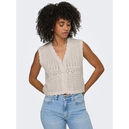 Only Damen Only Strickjacke &raquo;ONLIRINA V-NECK BUTTON VEST KNT NOOS&laquo; Baumwollmischung S