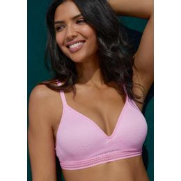 Lascana Damen Bralette-BH, Rosa, Gr. 90B, B&uuml;gellose BHs, Material: Polyamid