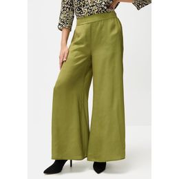 Lascana Damen Lascana Webhose &raquo;mit extra weitem Bein aus softer Satinqualit&auml;t&laquo; luftige Sommerhose mit Taschen, elegant gr&uuml;n 36, N-Gr