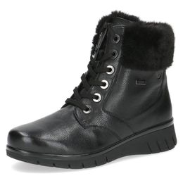 Caprice Damen Winterboots , Keilabsatz, Schn&uuml;rboots, Schn&uuml;rstiefelette in Weite H (sehr weit) schwarz 37
