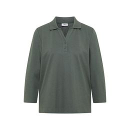Cecil Damen Poloshirt 3/4-Arm Shirt mit Knopfdetails / unifarben gr&uuml;n M (40)