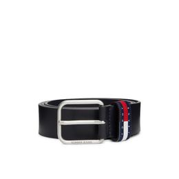 Tommy Jeans Herren Lederg&uuml;rtel &raquo;TJM RYAN 3.5 cm breit&laquo; mit Logo auf G&uuml;rtelschlaufe schwarz 95