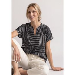 Street One Damen Street One Kurzarmshirt Sommerbluse im Tunika-Look und mit grafischem Muster 34