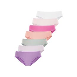 Vivance Damen Jazz-Pants Slips 7er-Pack, aus weicher Baumwollqualit&auml;t mit feiner Spitzeneinfassung bunt 40/42