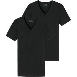 Schiesser Herren V-Shirt &raquo;95/5&laquo; 2er-Pack, mit tiefem V-Ausschnitt schwarz 8