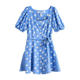 next Kleid Damen Gr&ouml;&szlig;e 48 blau / wei&szlig; Sommerkleid