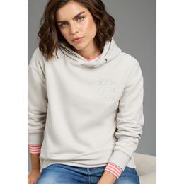 Kangaroos Damen Kangaroos Kapuzensweatshirt, mit Rippb&uuml;ndchen an &Auml;rmeln und Saum, l&auml;ssig geschnitten, h&uuml;ftbedeckend beige 44/46