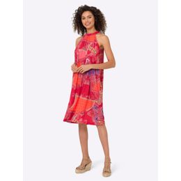 Heine Druckkleid, Rot, Gr. 46, Damen, Strandkleider, Material: Polyester, Elasthan