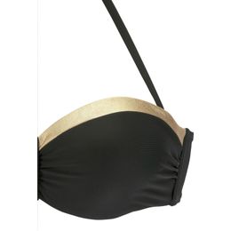 Lascana B&uuml;gel-Bandeau-Bikini-Top, Schwarz, Gr. 34A, Damen, Bandeau-Bikinis, Material: Polyamid, Elasthan