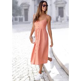 Lascana Sommerkleid, Natur, Gr. 38, Damen, Strandkleider, Material: Viskose, Baumwolle, Leinen
