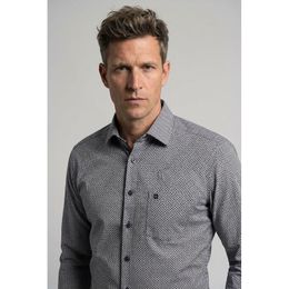 OLYMP Herren OLYMP Langarmhemd &raquo;Luxor&laquo; fein gemustert, Businesshemd, modern fit, New Kentkragen grau 41, N-Gr