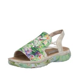 Rieker Damen Sandale Sommerschuh, Schlupfschuh mit seitlichen Gummiz&uuml;gen f&uuml;r guten Sitz bunt 38