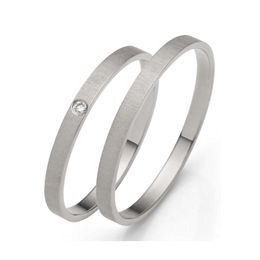Firetti Unisex Trauring &raquo;Schmuck Geschenk Gold 375 Hochzeit Ehering "LIEBE"&laquo; Made in Germany, wahlweise mit oder ohne Brillant wei&szlig; 58, 0,01 SI = 