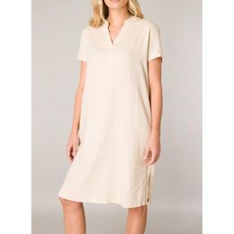 Base Level Damen Tunikakleid &raquo;Yacin&laquo; Sommerkleid mit Leinen beige 40, N-Gr