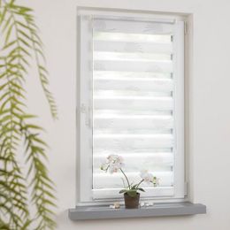 Liedeco Seitenzugrollo &raquo;Aster&laquo; Lichtschutz ohne Bohren freih&auml;ngend Klemmfix-DUO-Rollo, Doppelrollo "Aster" wei&szlig; Metall, Polyester 150cm, einseitig 
