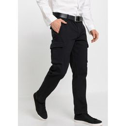 bonprix Herren bonprix Stretch-Hose aus Baumwolle und Elasthan, Regular Fit, gerades Bein schwarz 54, N-Gr